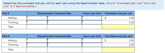 Solved Determine the overhead cost per unit for each part | Chegg.com