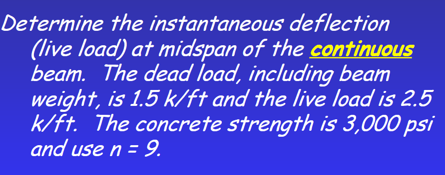 Solved Determine the instantaneous deflection (live load) at | Chegg.com