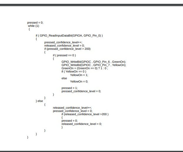 Solved pressed =0; while (1) \{ if | Chegg.com