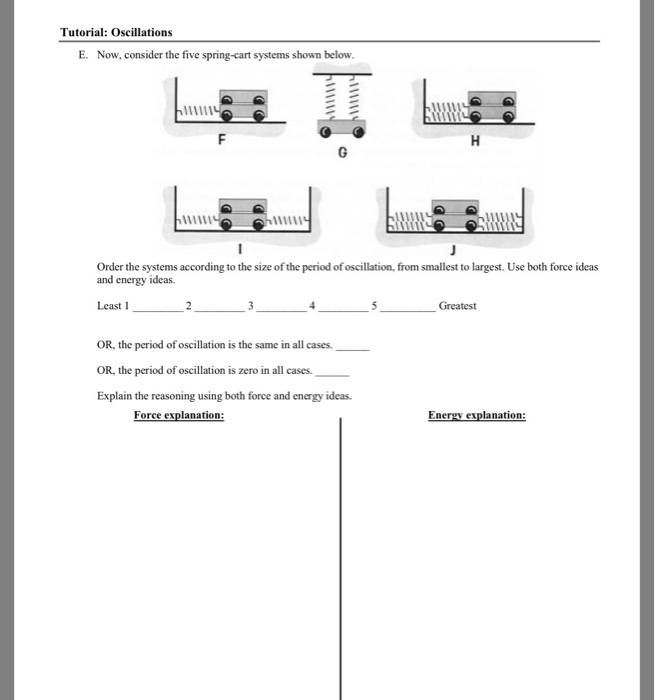 Solved Tutorial: Oscillations III. Comparing Oscillating | Chegg.com