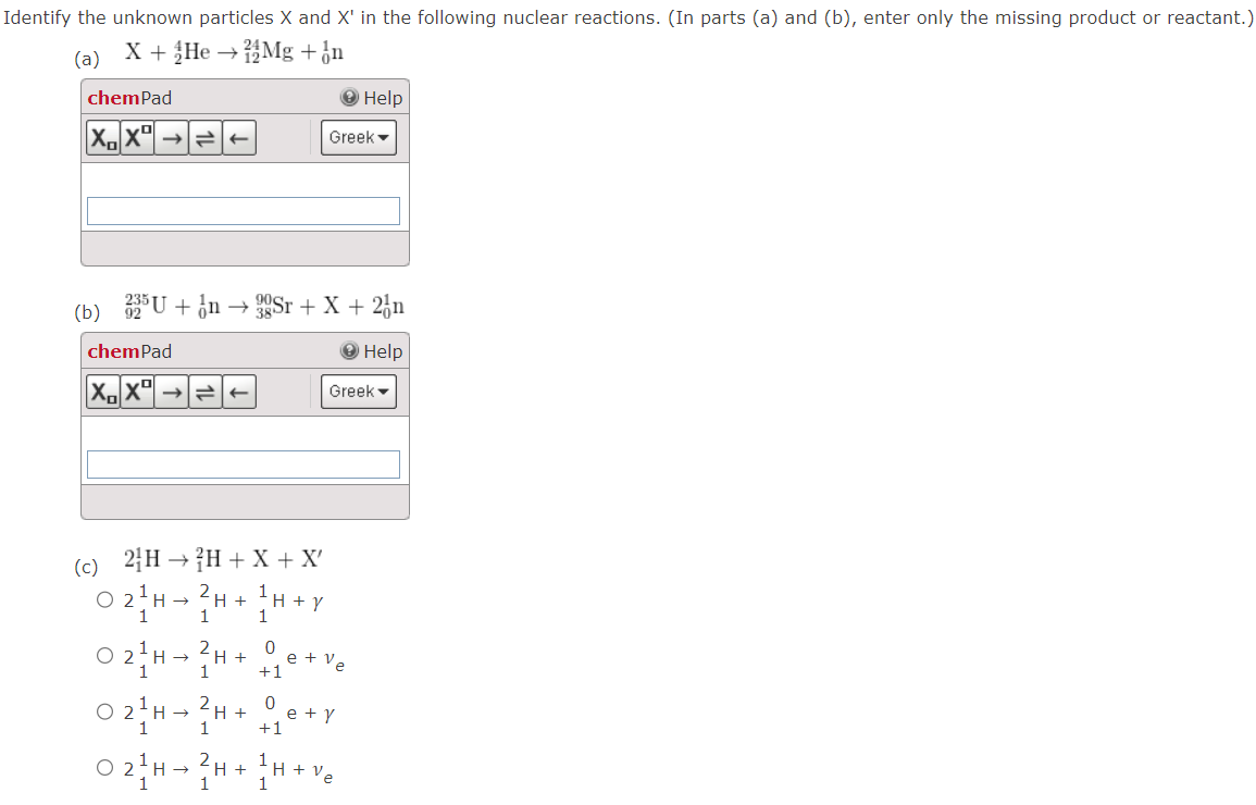 'dentify the unknown particles X and X′ in the | Chegg.com