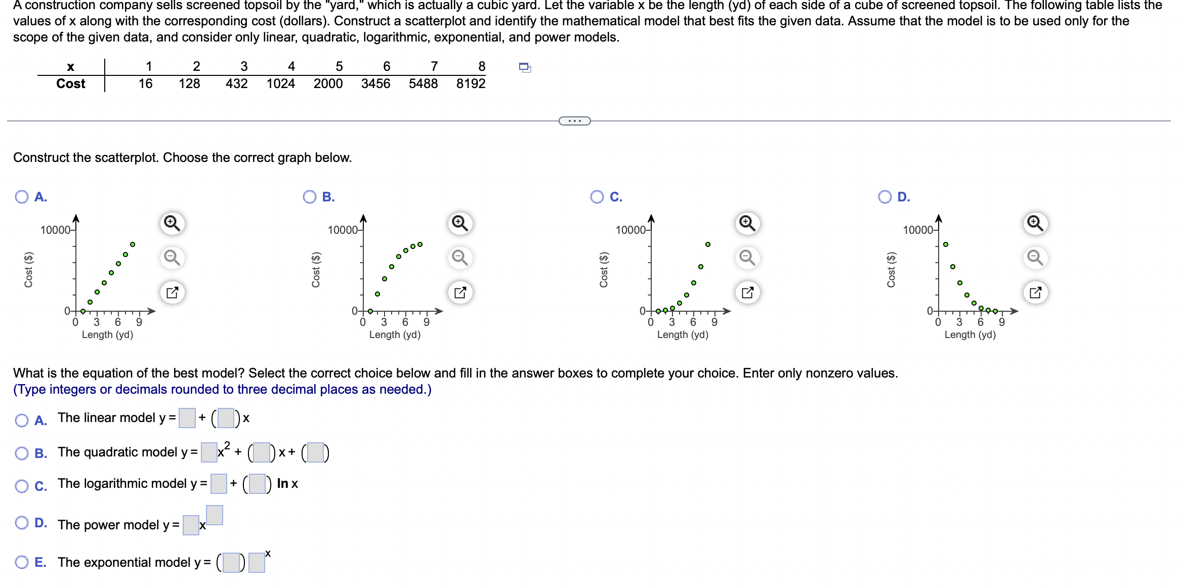 Solved scope of the given data, and consider only linear, | Chegg.com