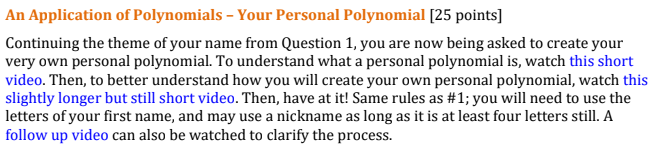 Solved An Application of Polynomials - Your Personal | Chegg.com
