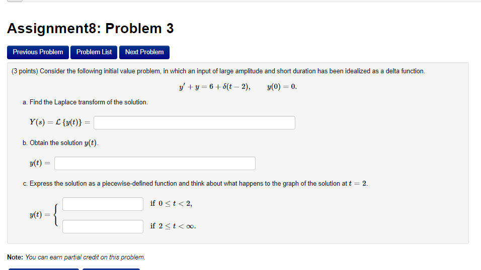 Solved (3 points) Consider the following initial value | Chegg.com