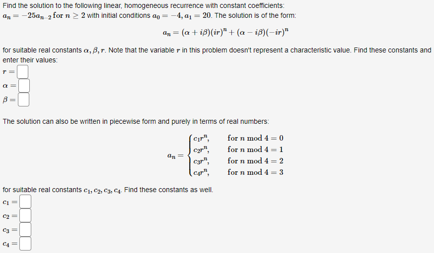 Solved Find the solution to the following linear, | Chegg.com