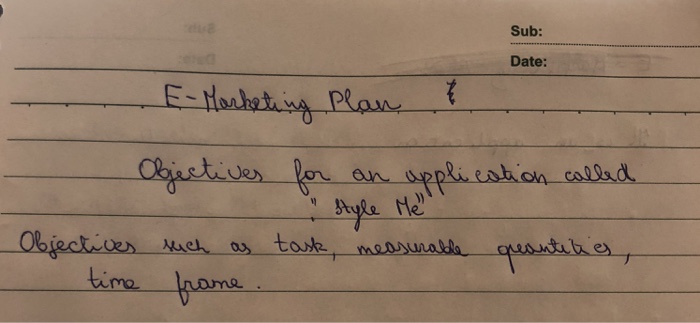 Sub: Date: Style Me) ome | Chegg.com