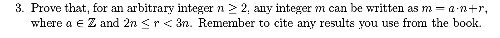 Solved = 3. Prove that, for an arbitrary integer n > 2, any | Chegg.com