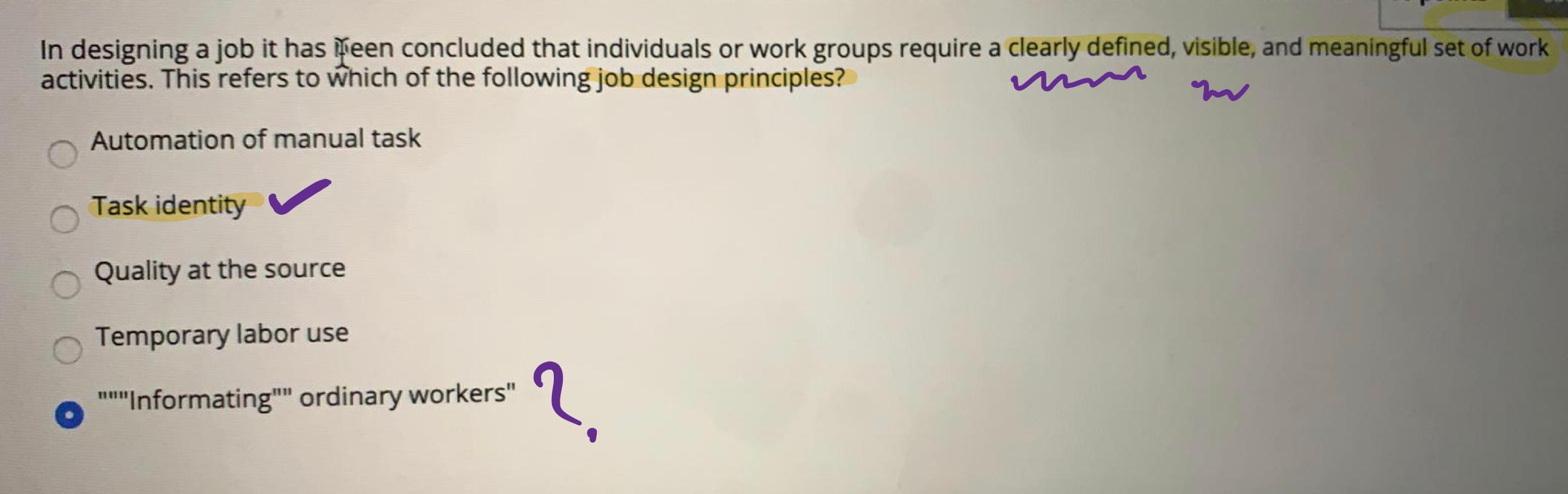 Solved In designing a job it has een concluded that | Chegg.com