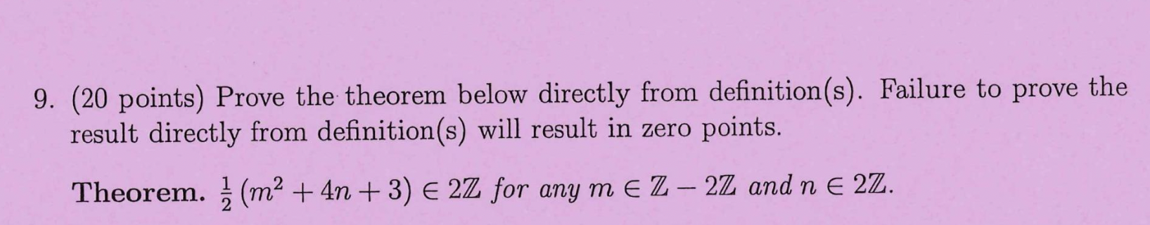 Solved 9. (20 points) Prove the theorem below directly from | Chegg.com