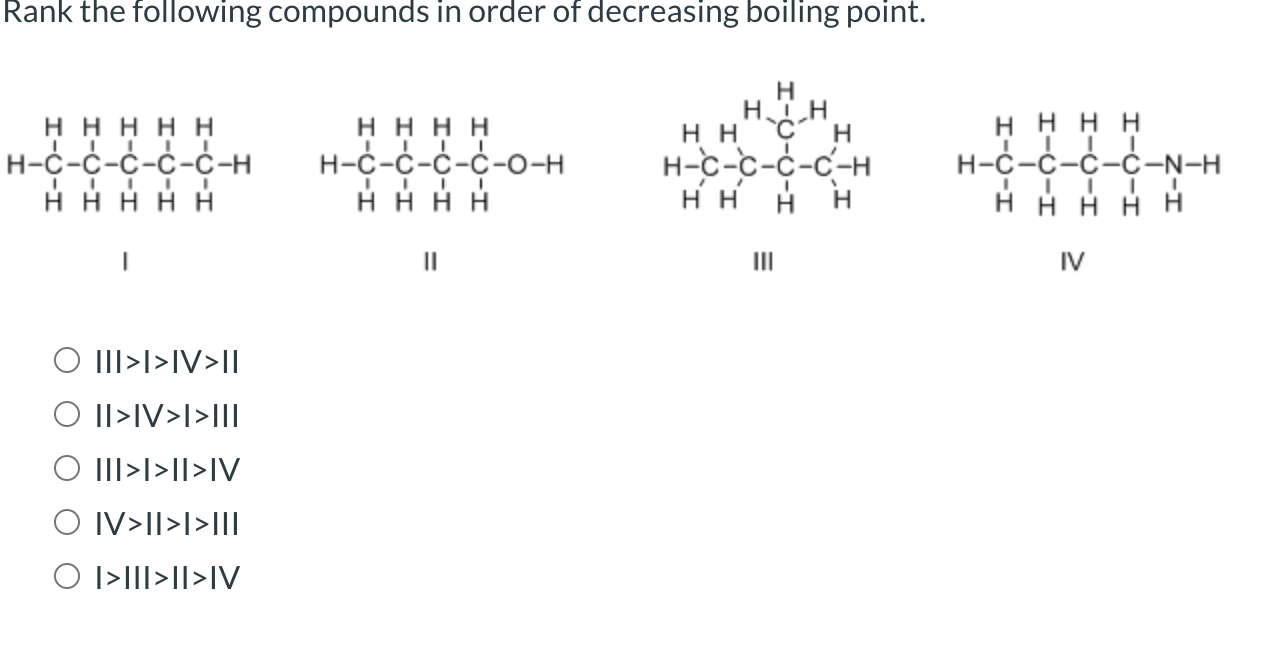 Solved Rank the following compounds in order of decreasing | Chegg.com
