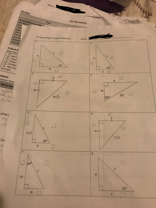 Homework 2 Special Right Triangles Answer Key Curneyclint Homework 2 Special Right Triangles Answer Key Curneyclint