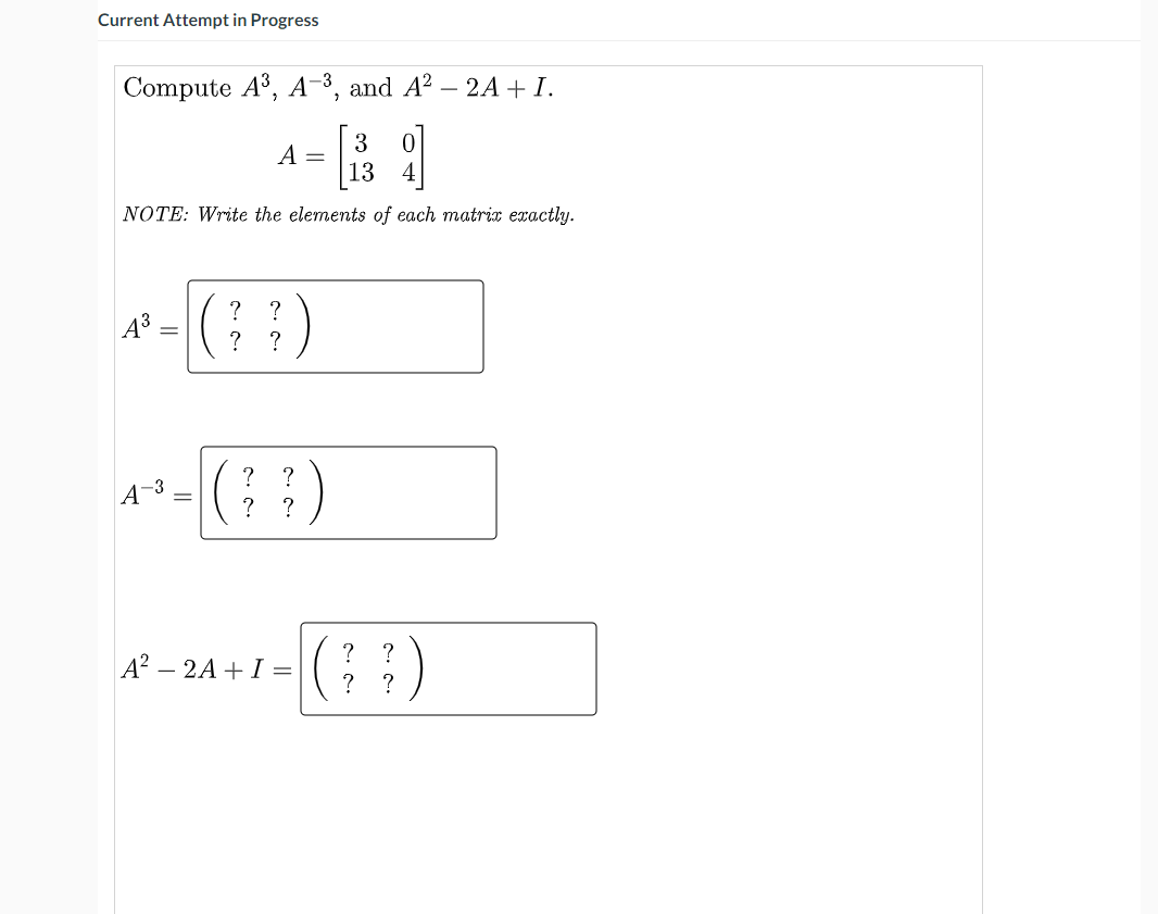 Solved Current Attempt in Progress Compute A3, A-3, and A2 | Chegg.com