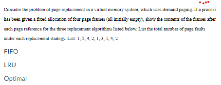 Solved Consider the problem of page replacement in a virtual | Chegg.com