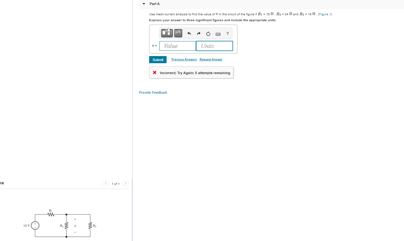 Solved Part A Use mesh-current analysis to find the value of | Chegg.com