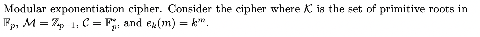 Solved Modular exponentiation cipher. Consider the cipher | Chegg.com