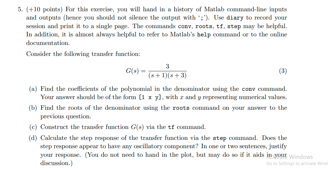 5. (+10 points) For this exercise, you will hand in a | Chegg.com