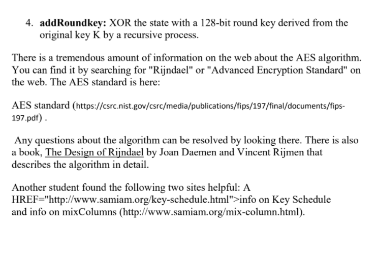 Solved Requirements: 1. Calculate keys for AES [keys for all | Chegg.com