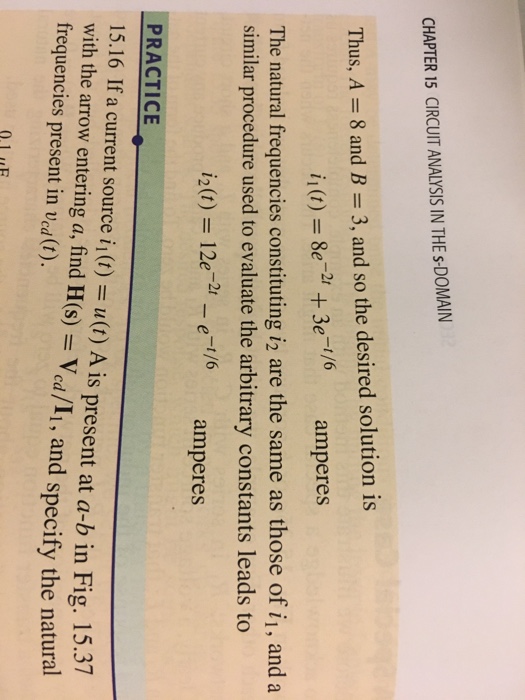 Solved ) at EXAMPLE 15.12 uit) source-free circuit of Fig. | Chegg.com