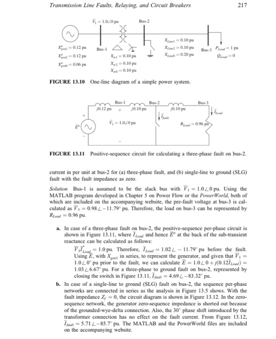 Solved 13.4 Repeat Example 13.2 if the single-line to ground | Chegg.com