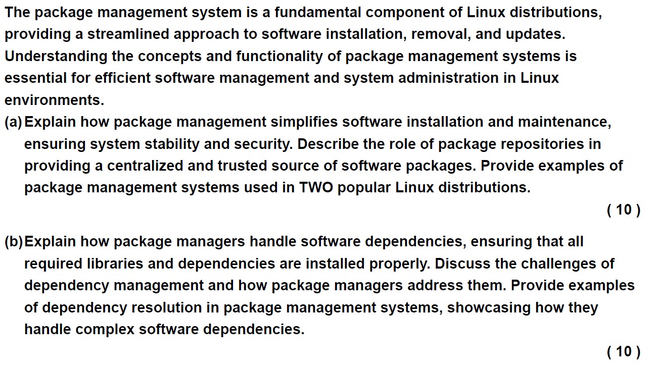 Solved The package management system is a fundamental | Chegg.com