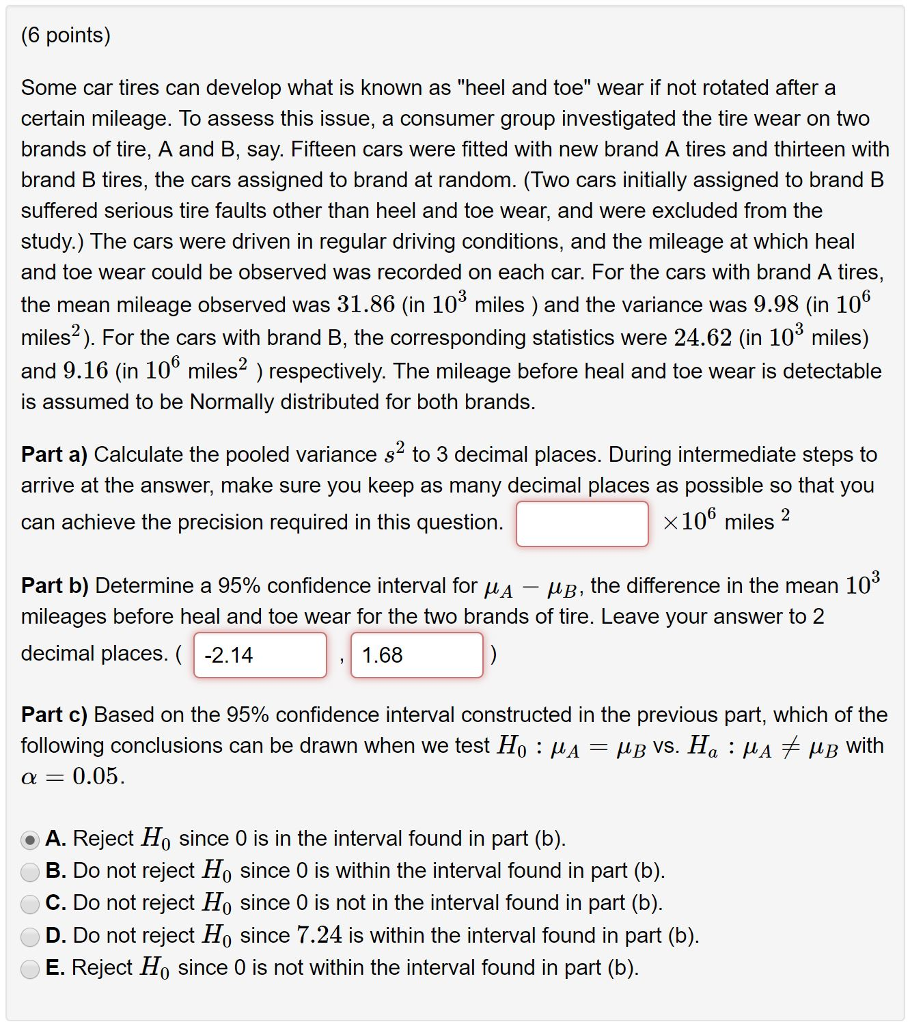 Solved Some car tires can develop what is known as "heel and | Chegg.com