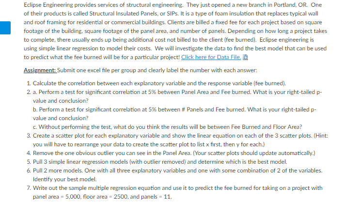 Solved Eclipse Engineering provides services of structural | Chegg.com