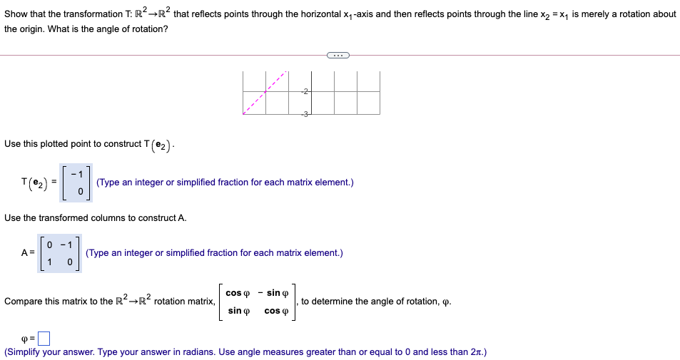 Solved Show that the transformation T: R2-R2 that reflects | Chegg.com