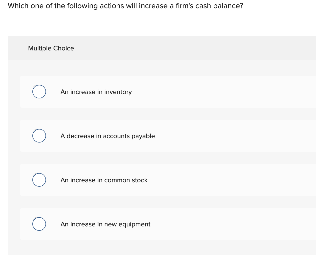 Solved Which one of the following actions will increase a | Chegg.com