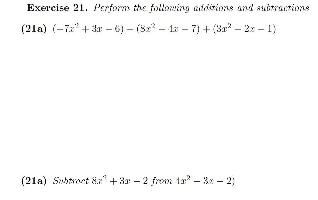 Solved Exercise 21. Perform the following additions and | Chegg.com