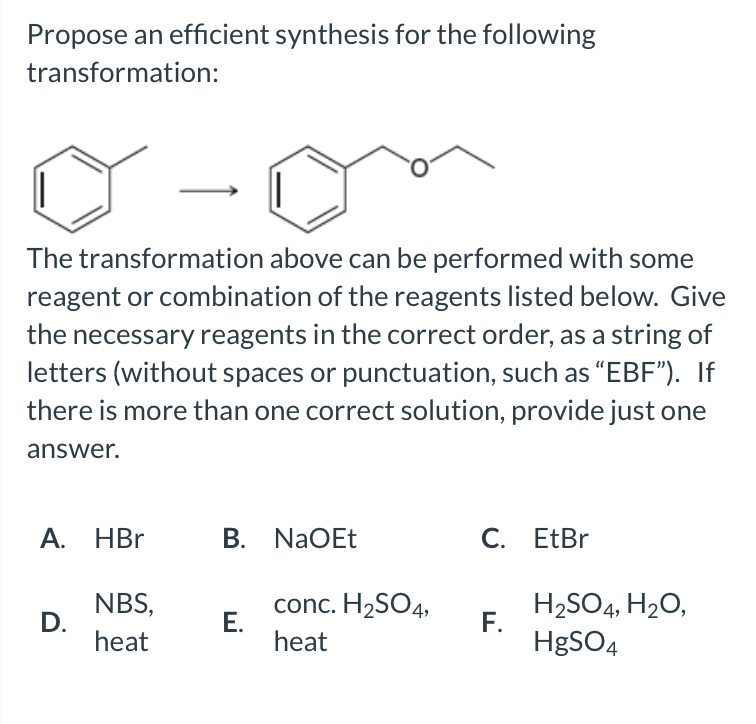 Solved Propose an efficient synthesis for the following | Chegg.com