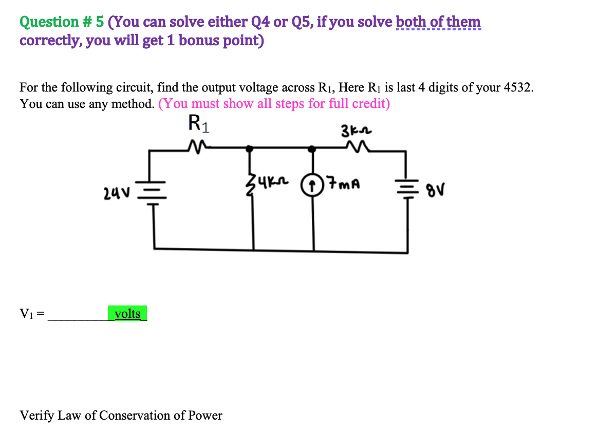 Solved Question # 5 (You can solve either Q4 or Q5, if you | Chegg.com
