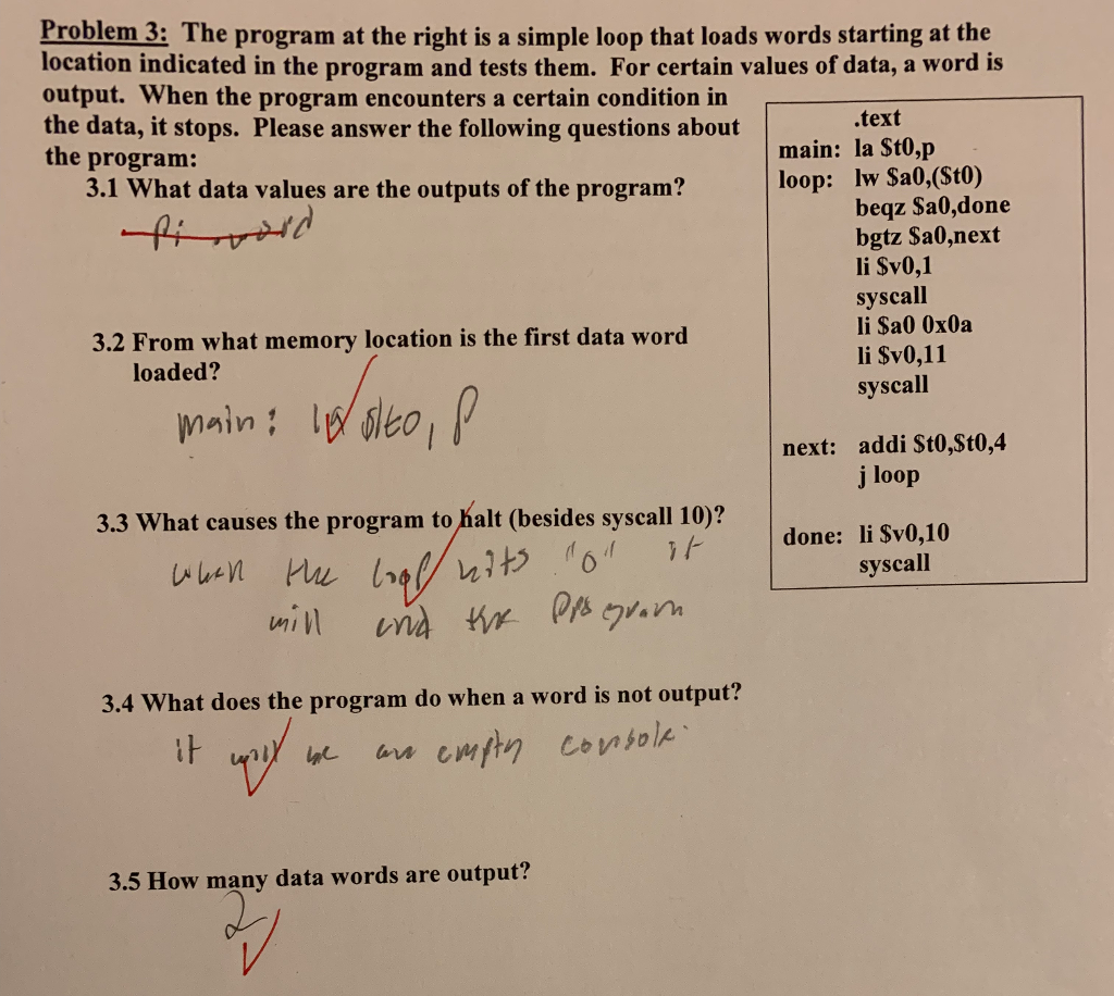 Solved Problem 3: The program at the right is a simple loop | Chegg.com