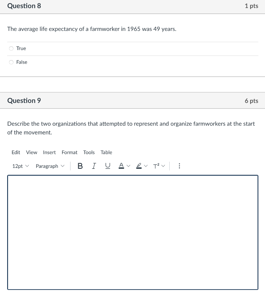 Solved Question 8 The average life expectancy of a | Chegg.com