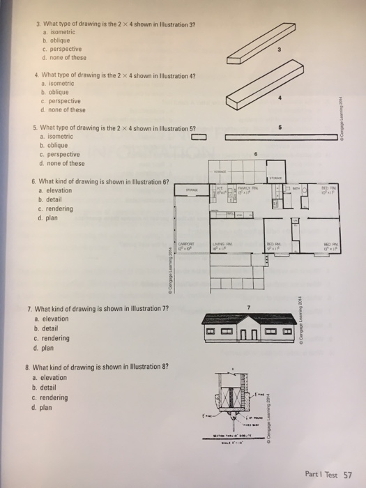 Solved 3. What type of drawing is the 2 x 4 shown in | Chegg.com
