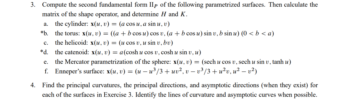 Solved 3. Compute the second fundamental form IIp of the | Chegg.com