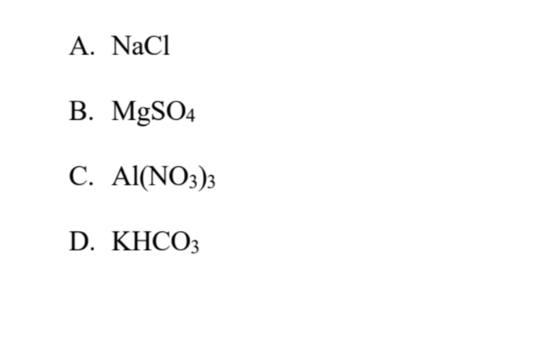 Solved which salt forms the most acidic solution when added | Chegg.com
