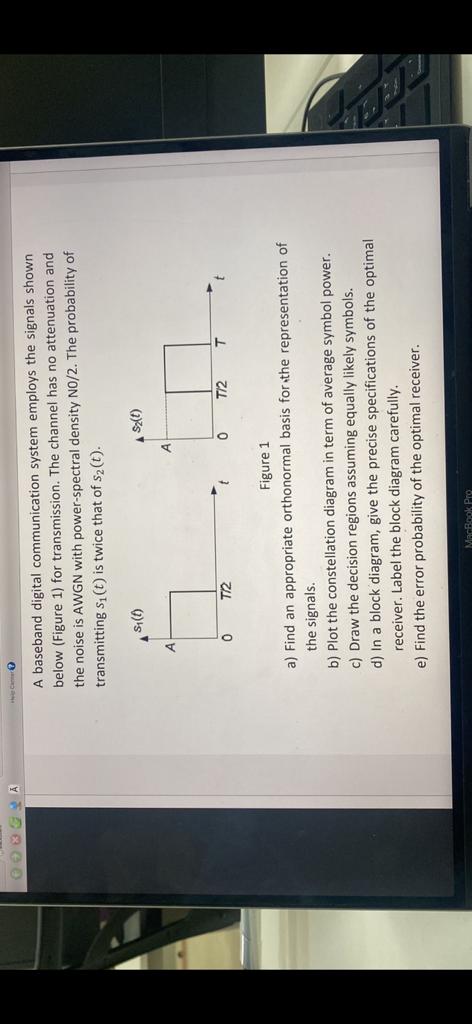 Solved A baseband digital communication system employs the | Chegg.com