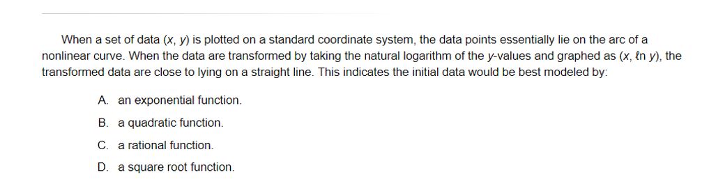 Solved When a set of data \( (x, ﻿y) \) ﻿is plotted on a | Chegg.com