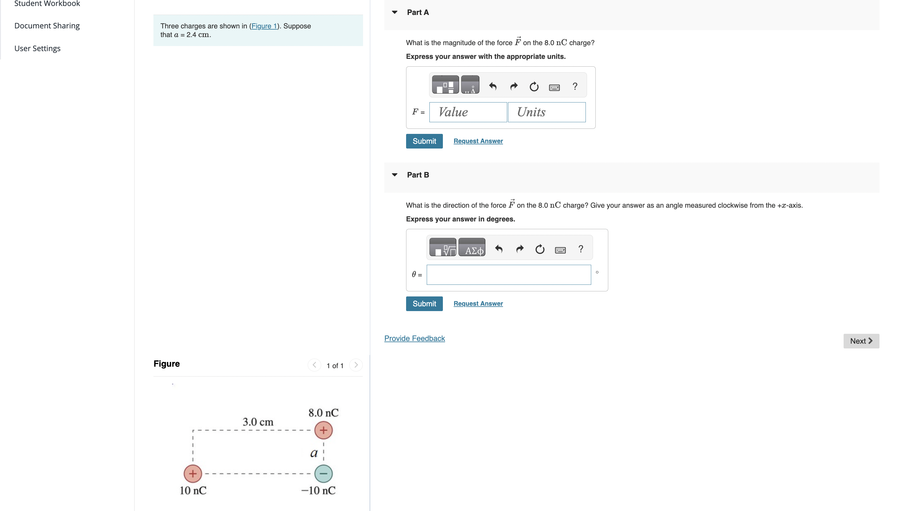 Solved Student WorkbookDocument SharingUser SettingsThree | Chegg.com