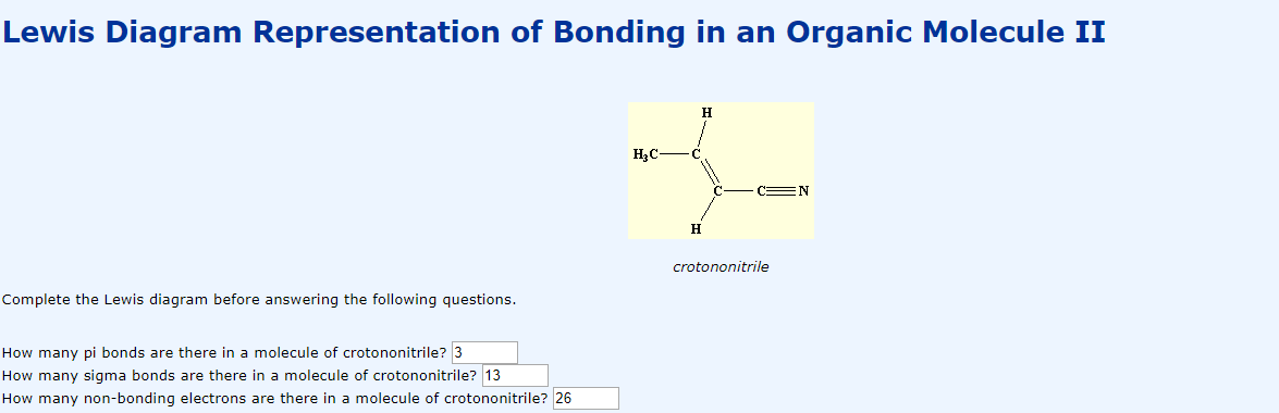 Solved Lewis Diagram Representation of Bonding in an Organic | Chegg.com