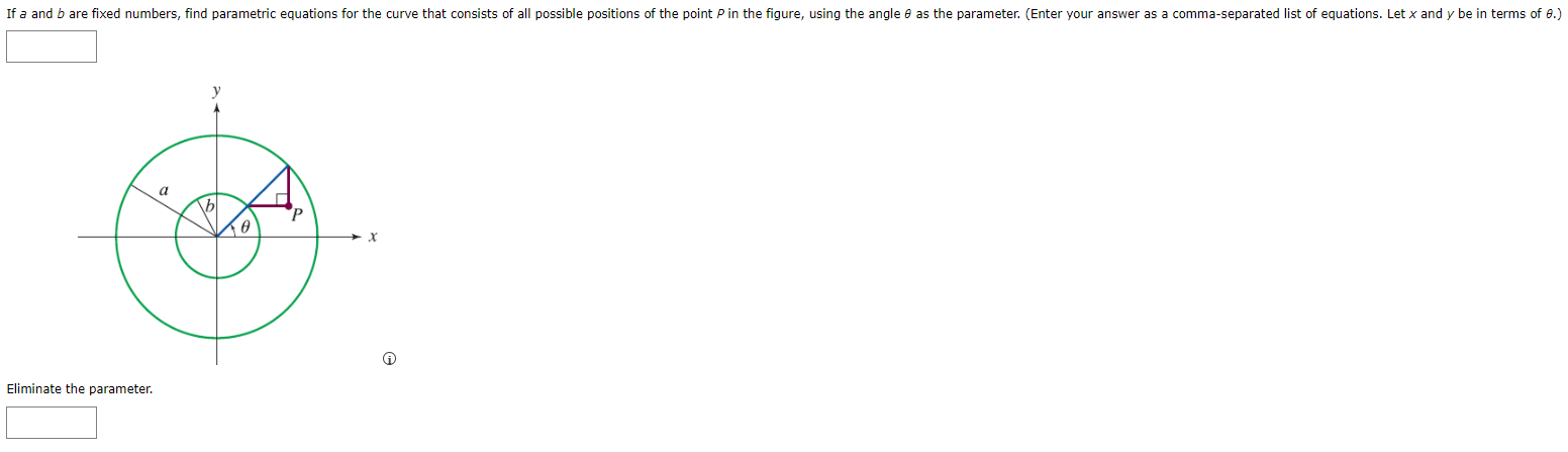 Solved If a and b are fixed numbers, find parametric | Chegg.com