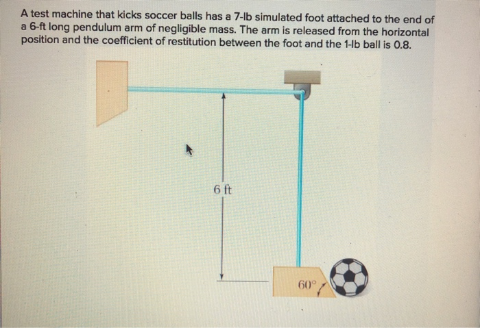 Solved A test machine that kicks soccer balls has a 7-lb | Chegg.com