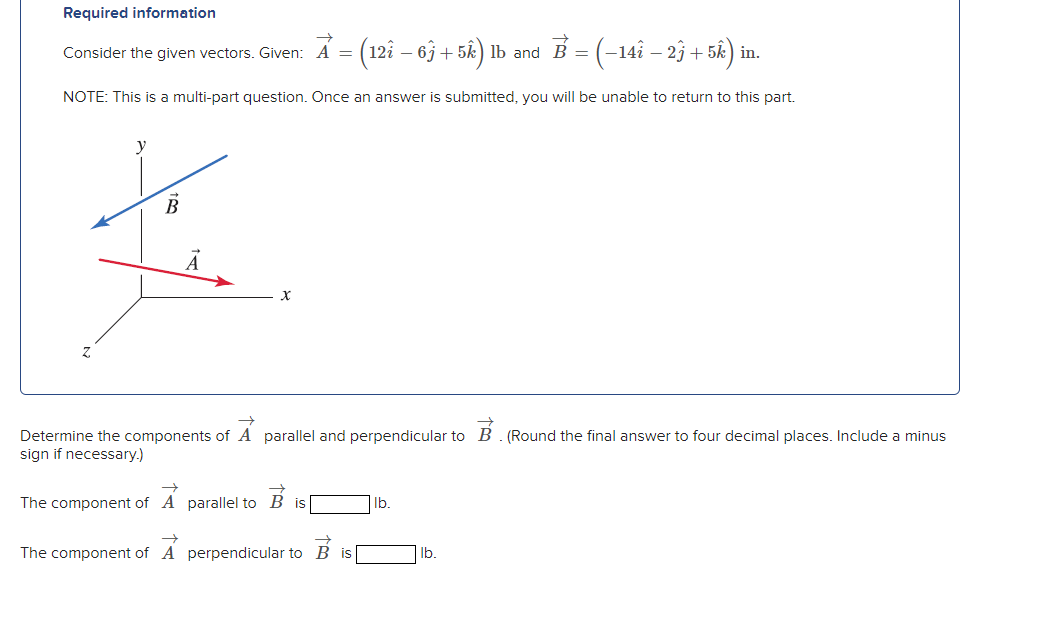 Solved Required informationConsider the given vectors. | Chegg.com