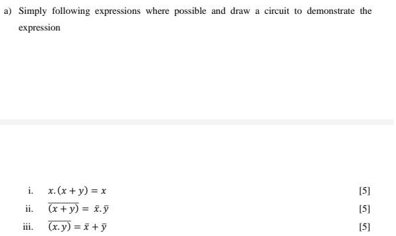 Solved a) Simply following expressions where possible and | Chegg.com