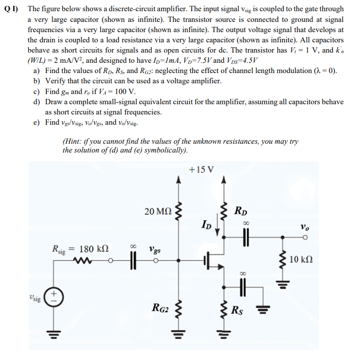 I) The figure below shows a discrete-circuit | Chegg.com