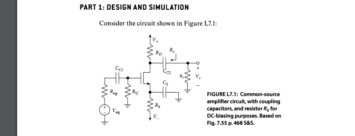 Solved PART 1: DESIGN AND SIMULATION Consider the circuit | Chegg.com