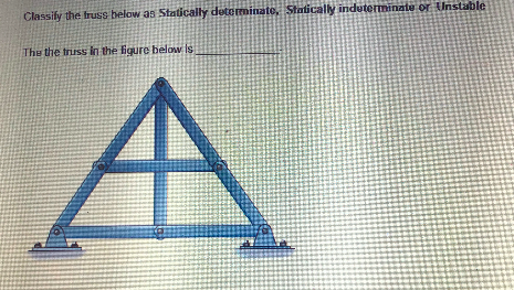 Solved Classify the truss below as Statically determinate, | Chegg.com