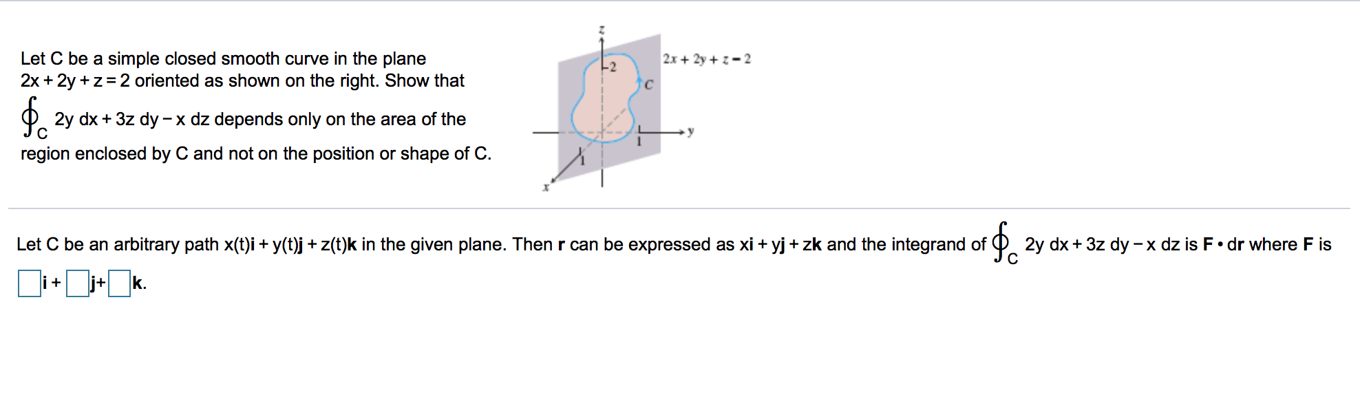 Solved 2 + 2y +/- 2 Let C be a simple closed smooth curve in | Chegg.com