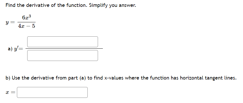 Solved Find the derivative of the function. Simplify you | Chegg.com