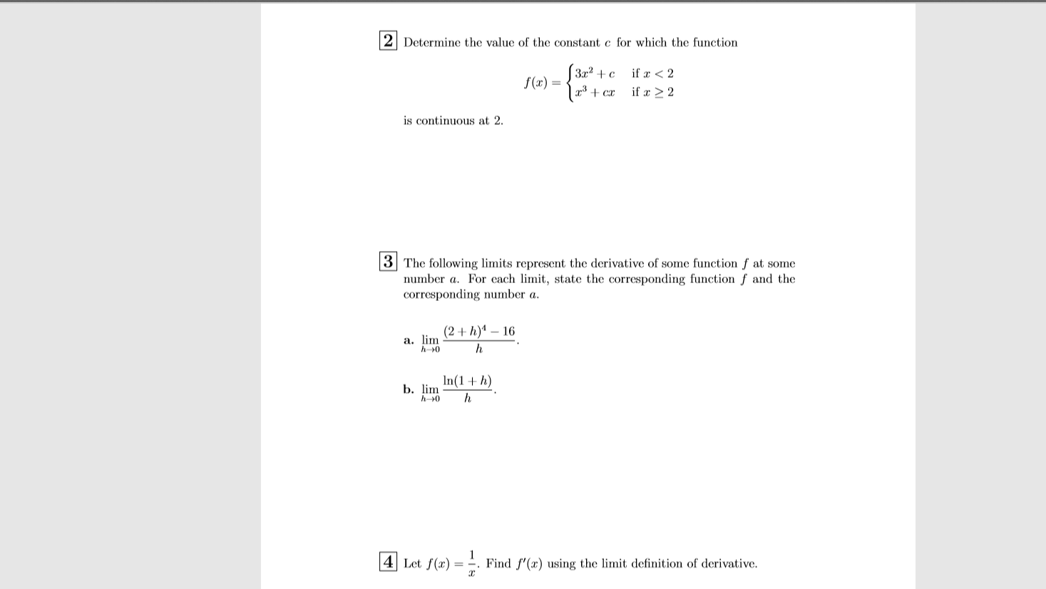 Solved 2 Determine the value of the constant c for which the | Chegg.com